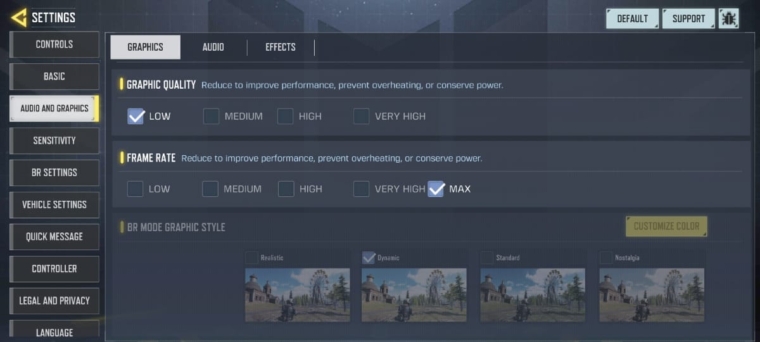Call of Duty Mobile Best settings for Max FPS