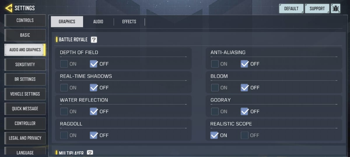 Call of Duty Mobile Best settings for Max FPS