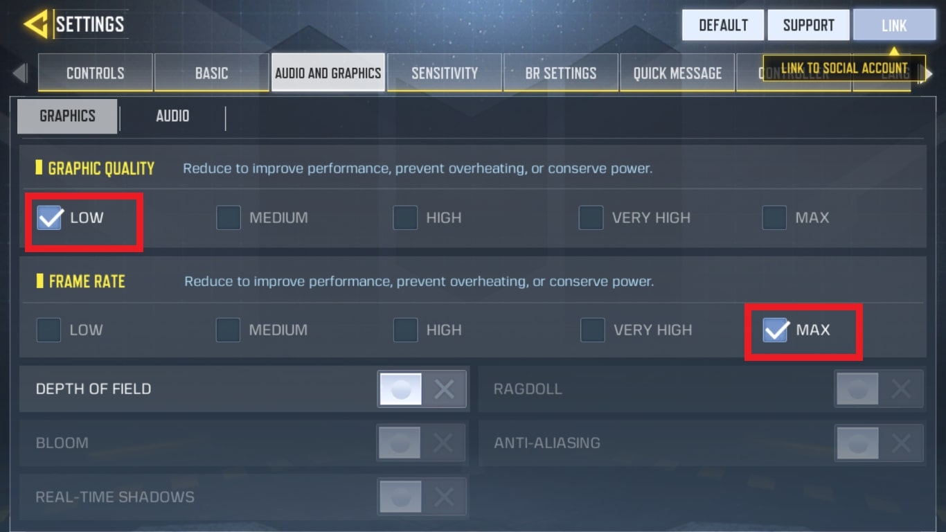 Call of Duty Mobile Best Graphics settings for Lag free Gaming
