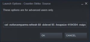 Counter Strike Source Steam Launch Options